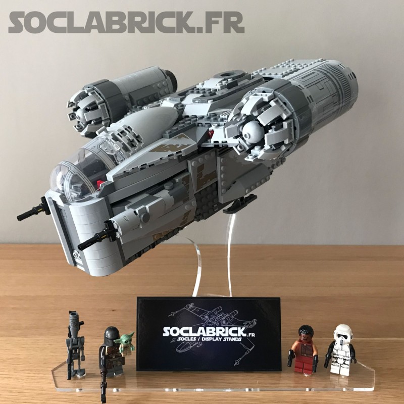 Display stand for LEGO 75292 Razor Crest side turn