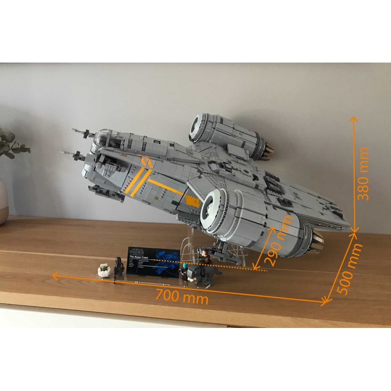 Display stand for LEGO 75331 Razor Crest - diagonal